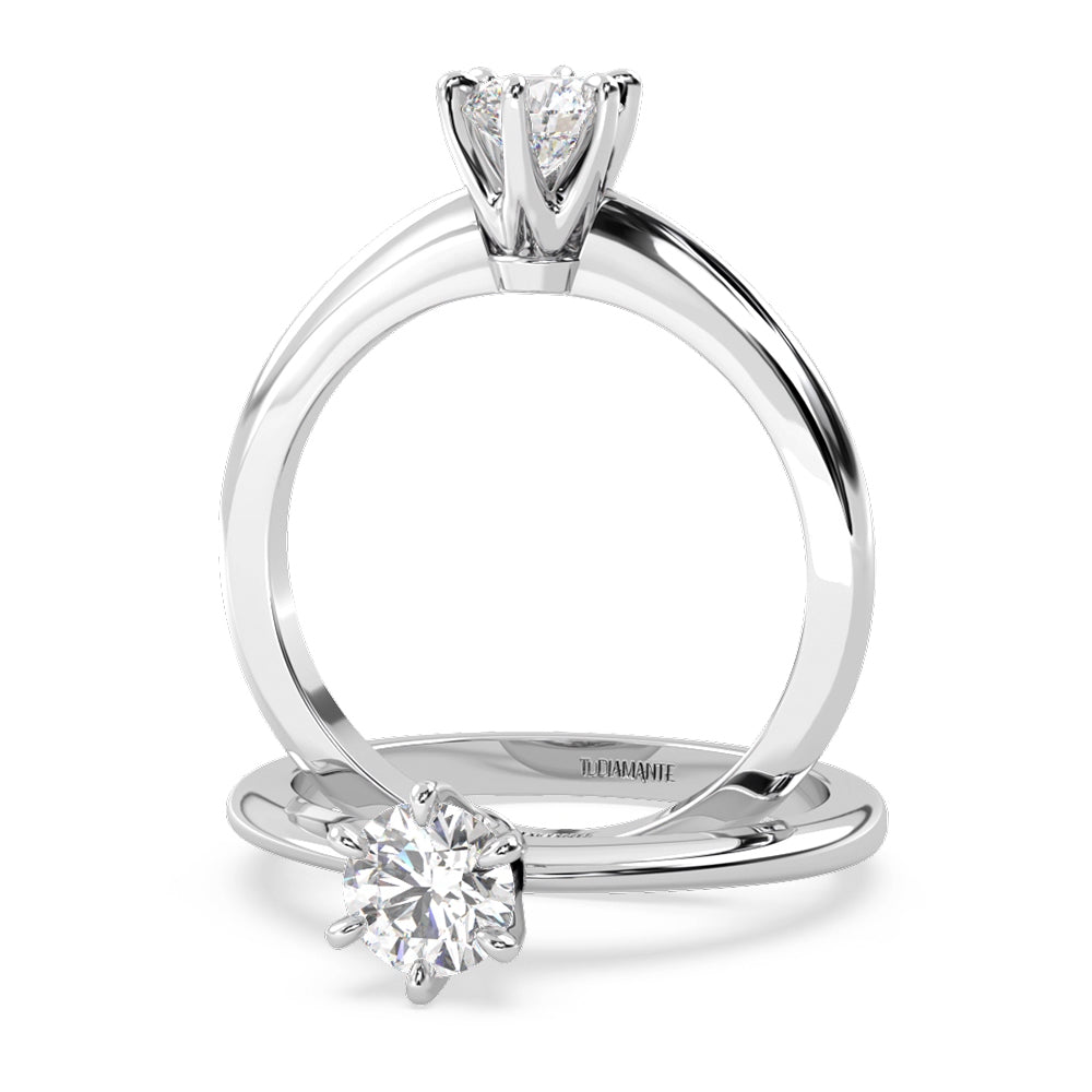 Anillo de Compromiso Solitario "Tiffany Slim" con Diamante de Laborato ...